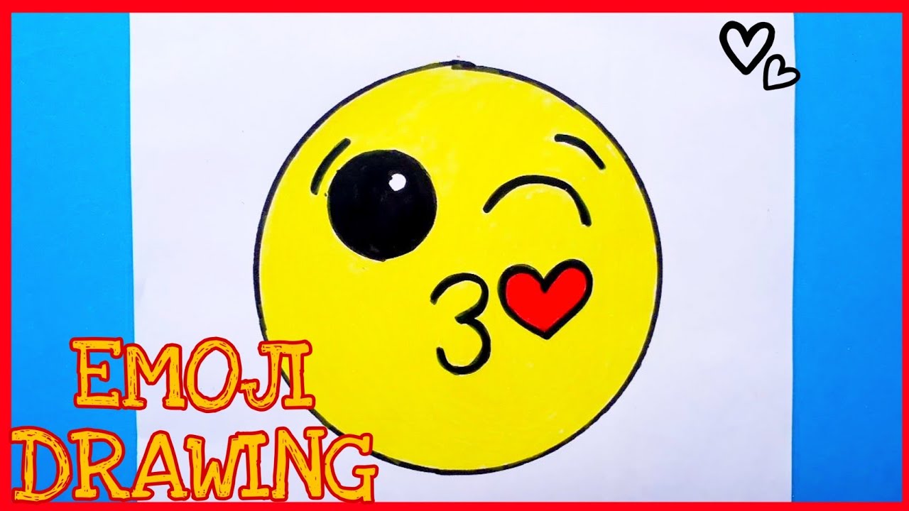 how to draw an emoji😘 || step by step || simple n easy - YouTube