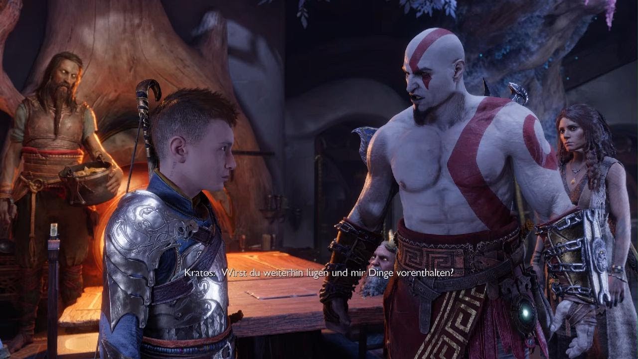 God of War Ragnarök old Kratos yelling Boy bc he wants to go to odin ...