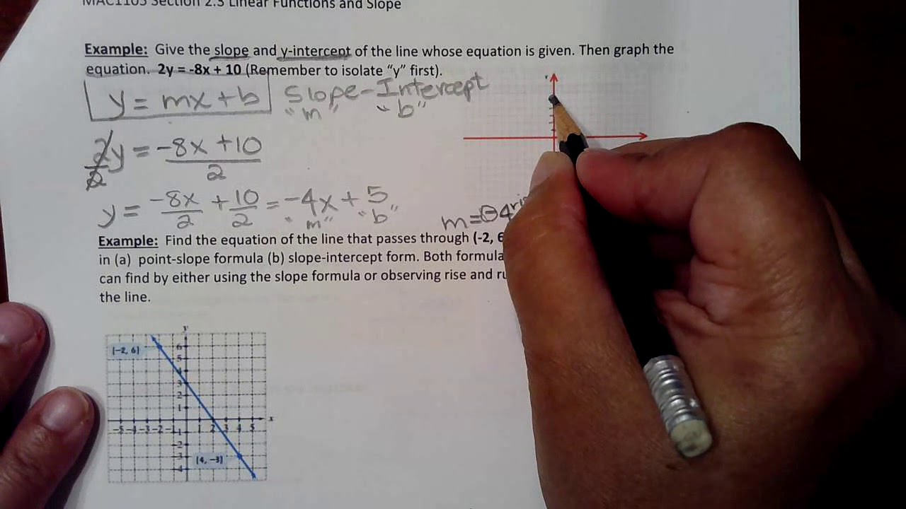 MAC1105 Sect 2.3(2) Linear Functions & Slope GoFormative - YouTube
