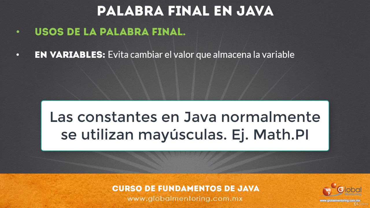 1 Lección Uso de la palabra final en Java - YouTube