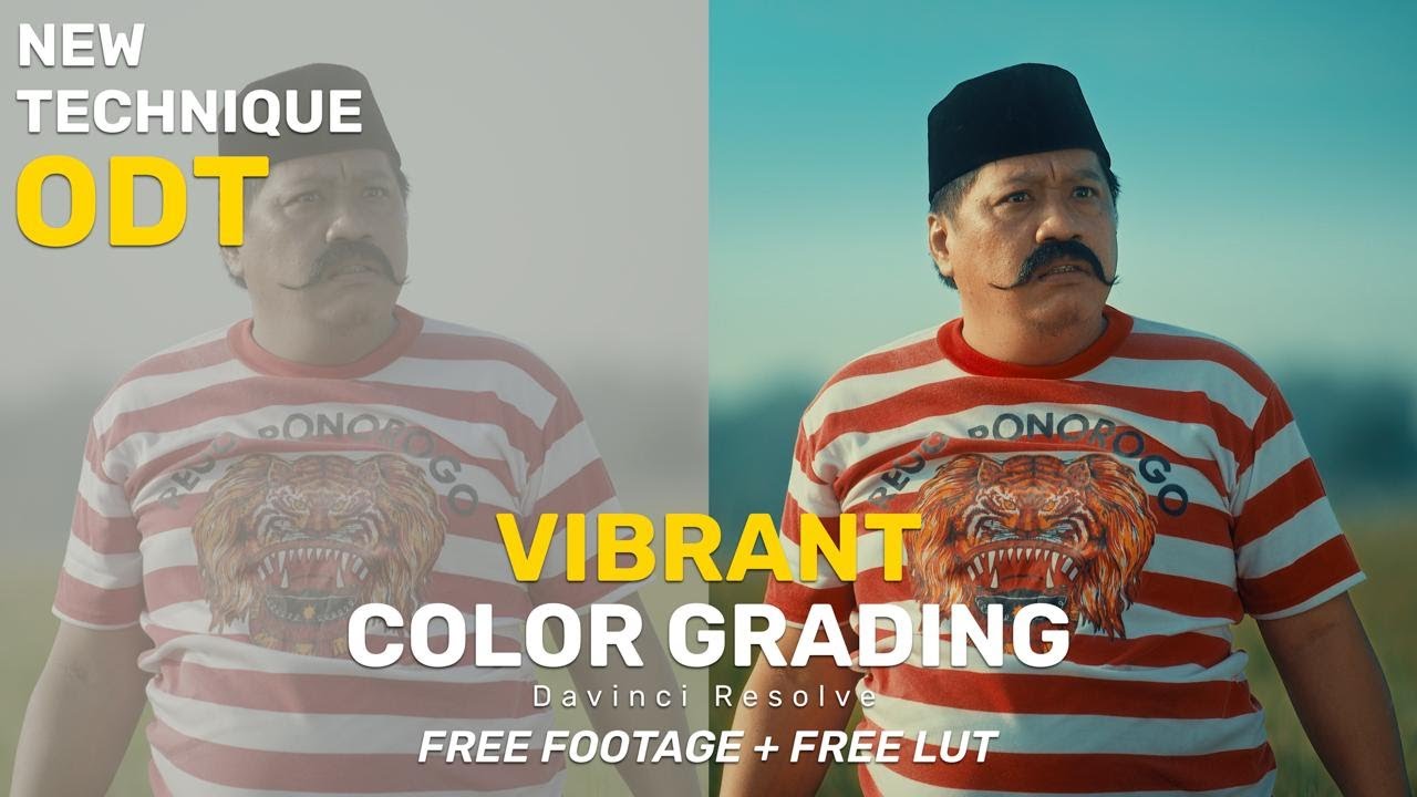 Davinci Resolve Vibrant Film Look Color Grading Tutorial | FREE FOOTAGE ...