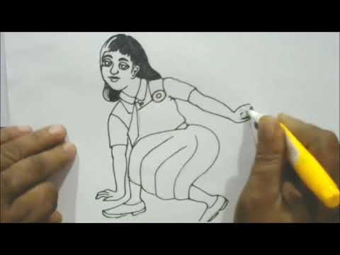 DRAW A GIRL STUMBLING ON HER WAY TO SCHOOL - YouTube