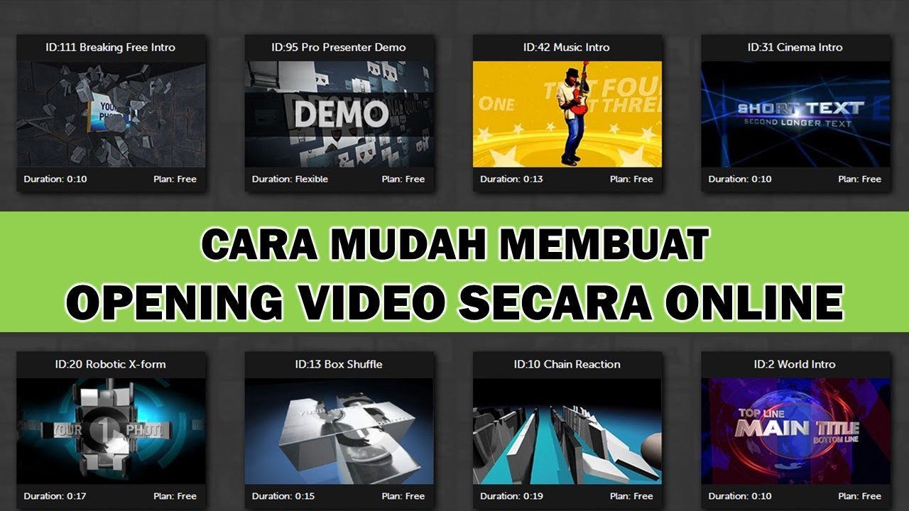 Cara Membuat Video Pembuka Youtube secara Online - YouTube