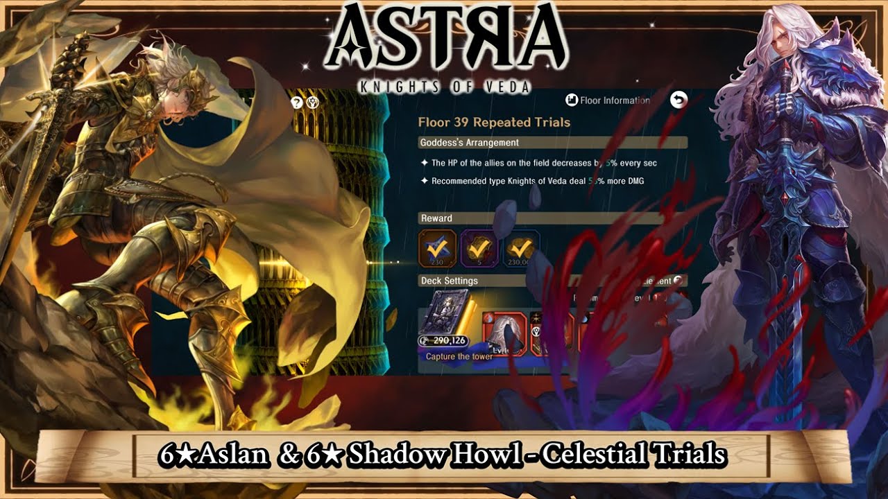 ASTRA: Knights of Veda - 6★ Aslan & 6★ Shadow Howl - Celestial Trials ...