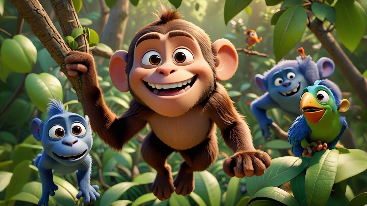 Max Monkey Jumps and Laughs | Action Song for Kids | Nursery Rhymes and ...