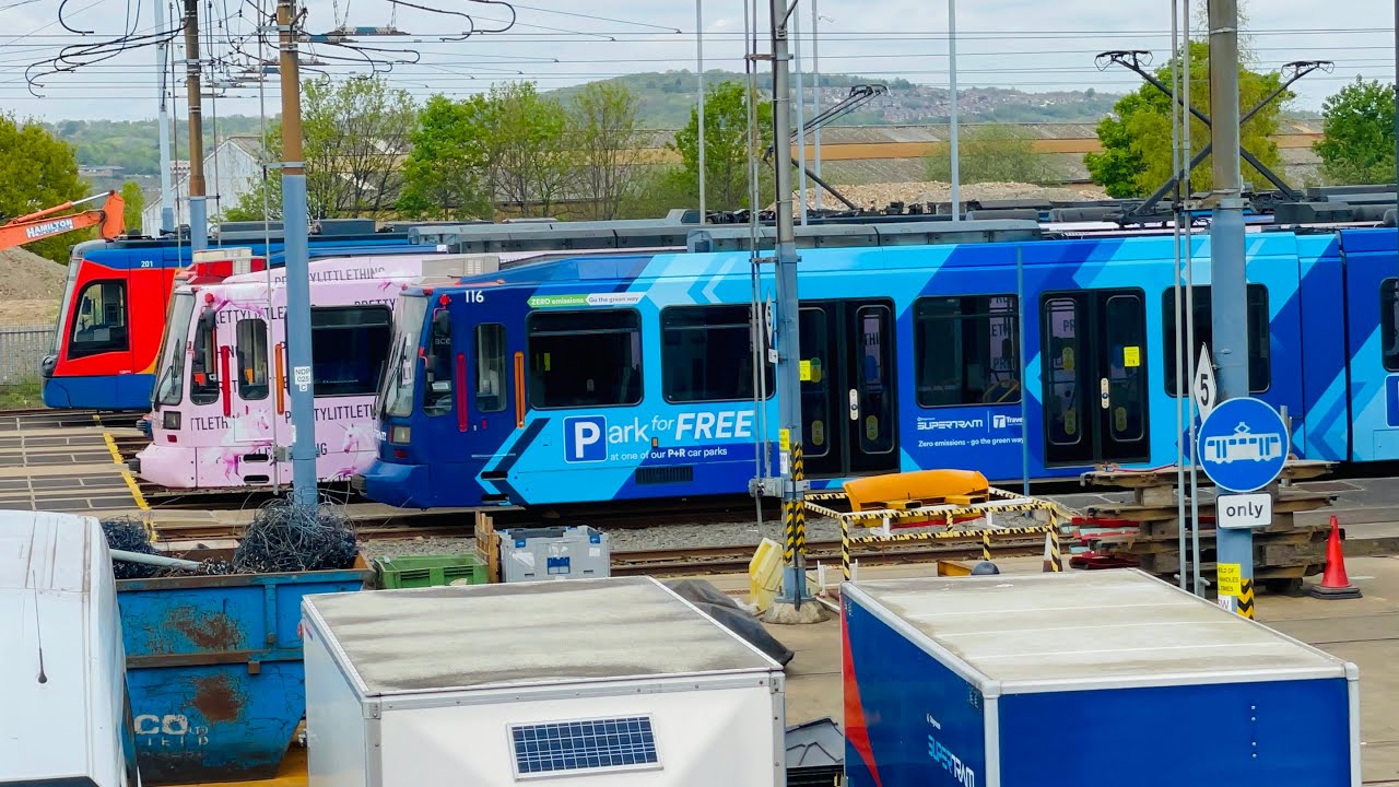 Stagecoach Sheffield SuperTram 116 New Livery At The Depot - YouTube