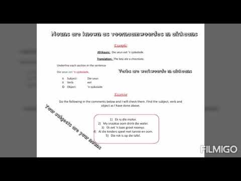 Afrikaans verlede tyd- past tense - YouTube