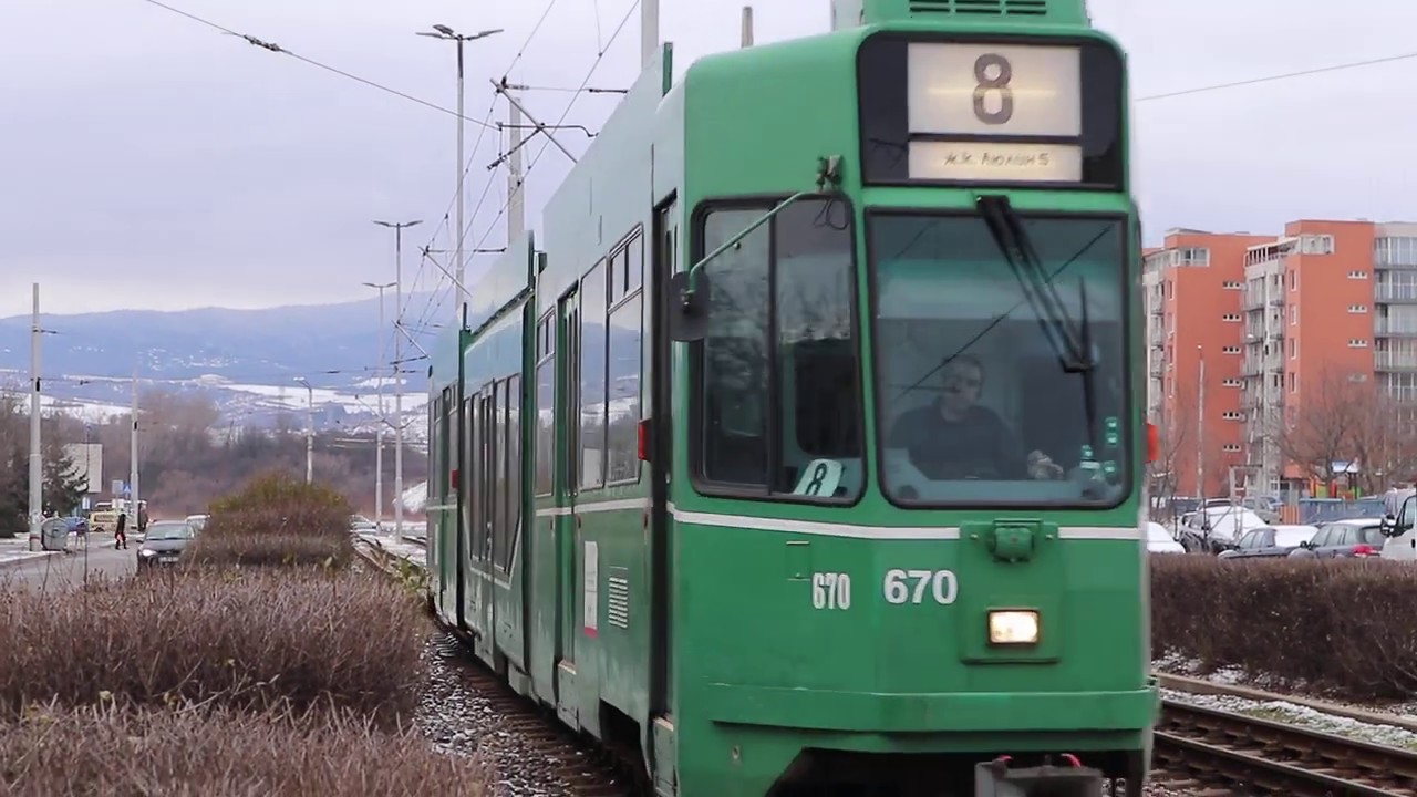 Bus #310 and Tram #8 in Lyulin 5, Sofia - YouTube
