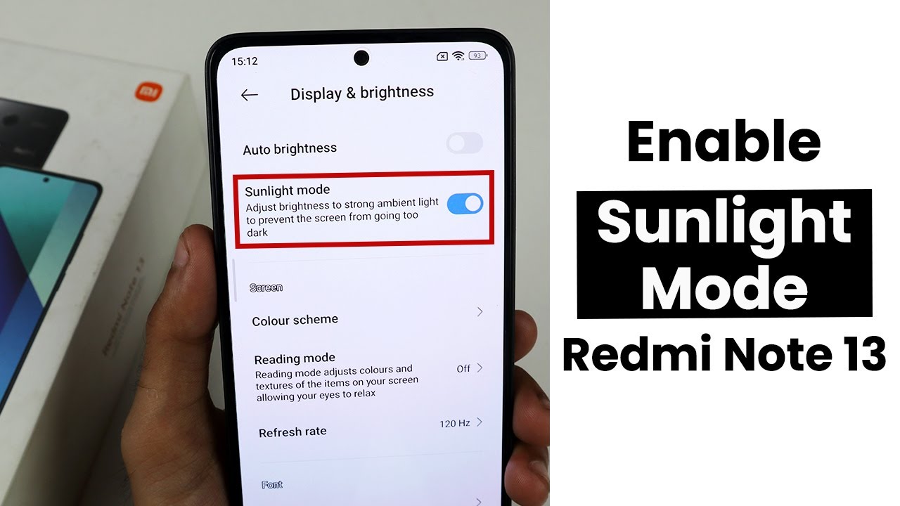 Enable Sunlight Mode In Redmi Note 13 | Turn On Peek Brightness - YouTube