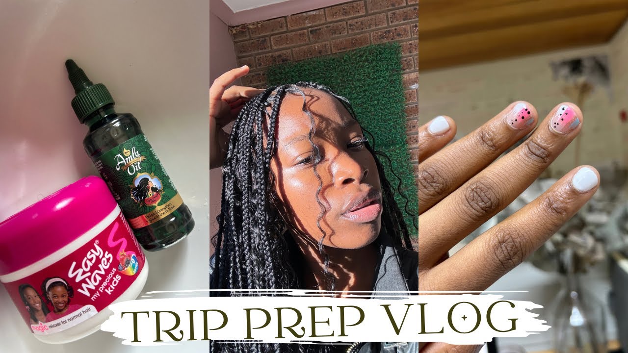 Trip Preparations Vlog | Hair: Bohemian Knotless Braids | Nails ...
