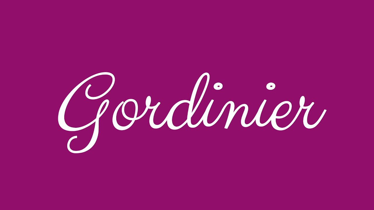 Learn how to Sign the Name Gordinier Stylishly in Cursive Writing - YouTube