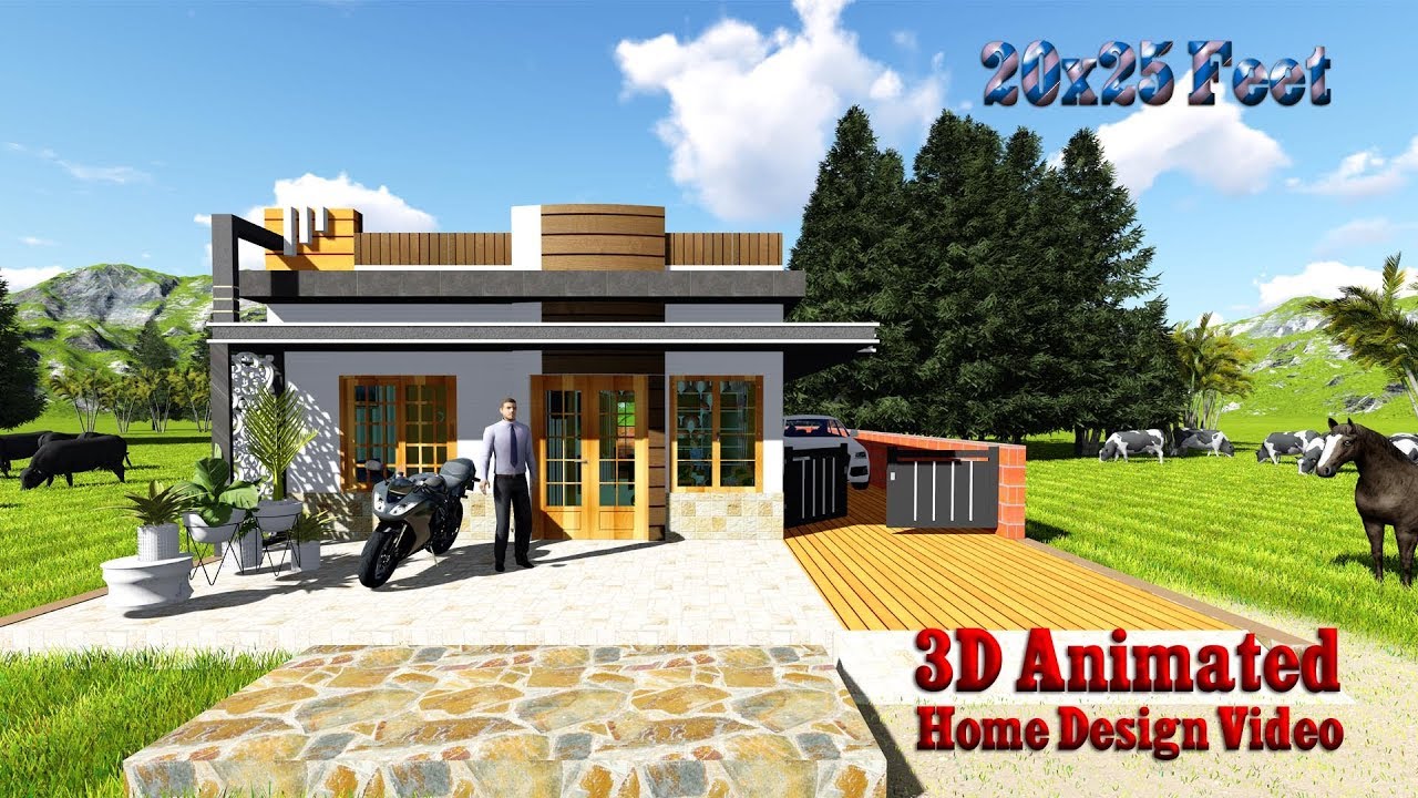 25x20 Feet open style small home/farm house design | low budget modern ...