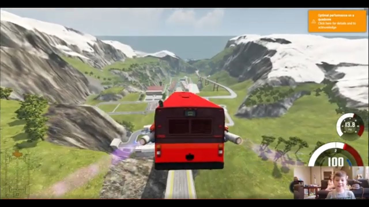 Driving a ROCKET BUS off a JUMP in BeamNG Drive - YouTube