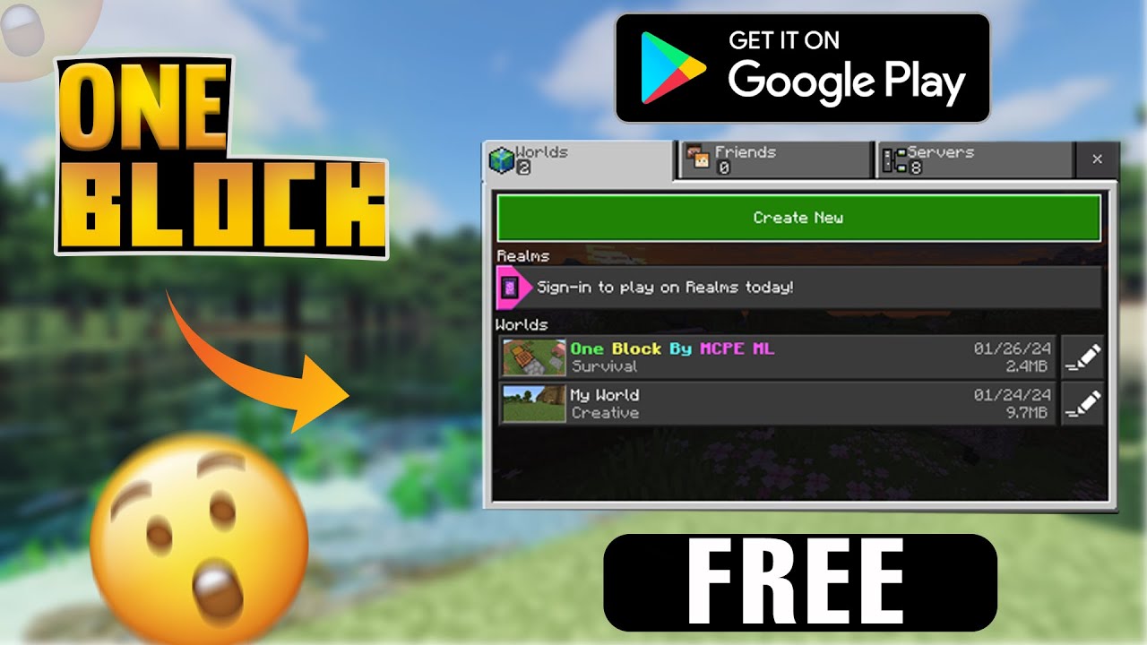 How To Play Minecrat One block free! - YouTube