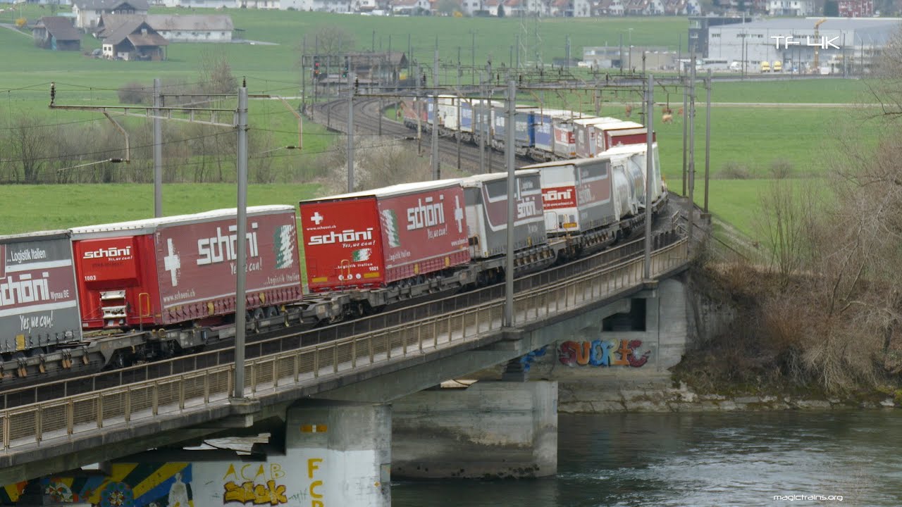 4K Huenenberg freight - Zug - YouTube