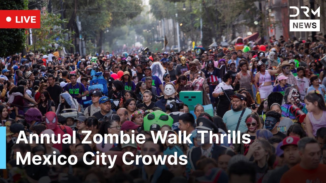 LIVE: Thousands Join Annual Zombie Walk in Mexico City | AC1G - YouTube