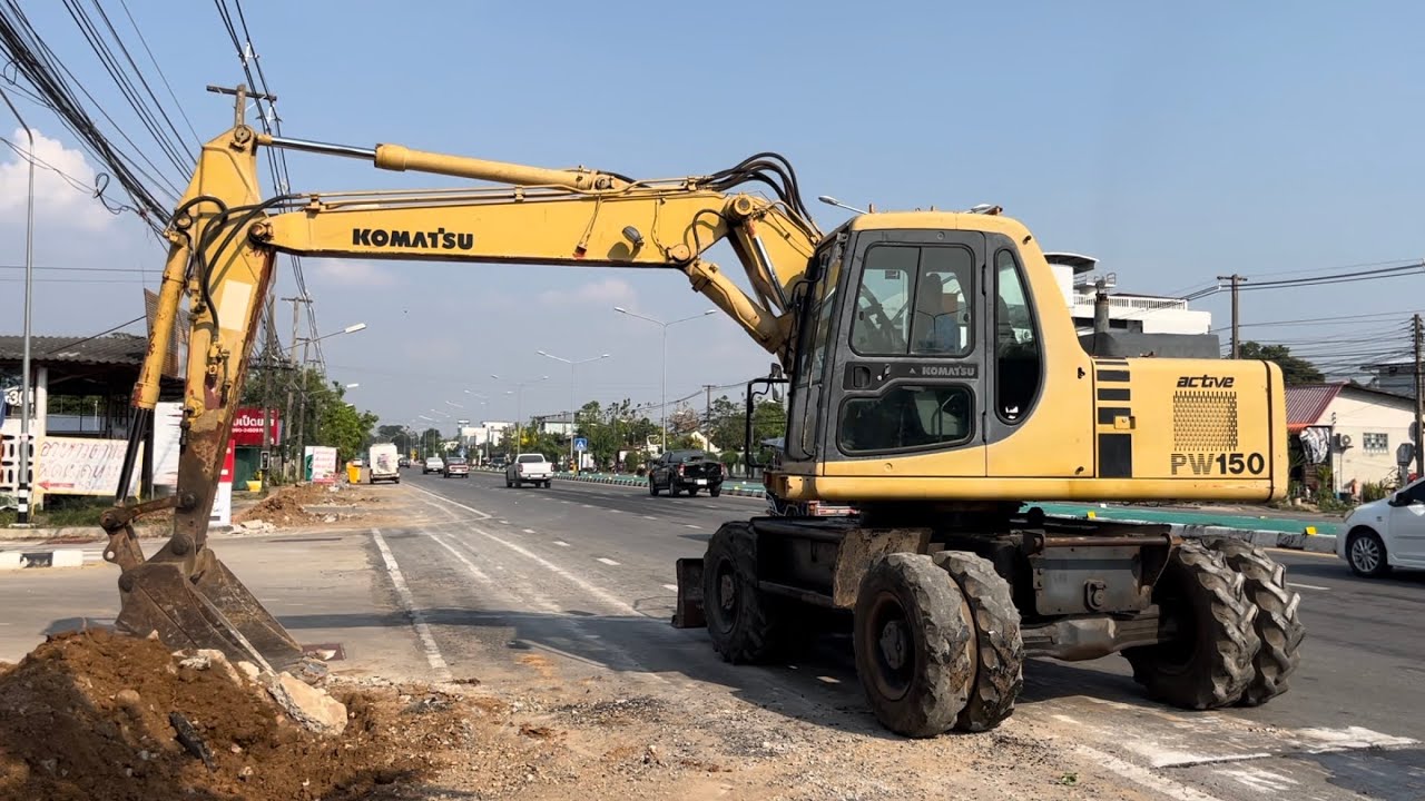 จอดนิ่งๆมา2ปีวันนี้เอาออกมาทำงานจะไหวมั่ย KOMATSU PW150-6 บูมพิเศษหาดู ...