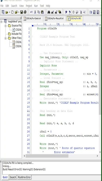 05. Program using the NAG Fortran Library. - YouTube