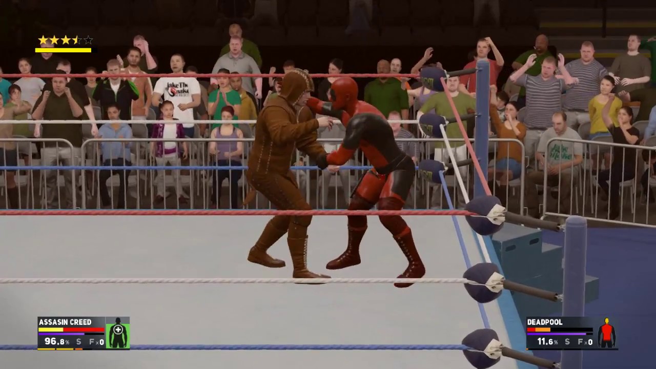 WWE 2K17 pc gameplay - assasin creed vs deadpool - YouTube