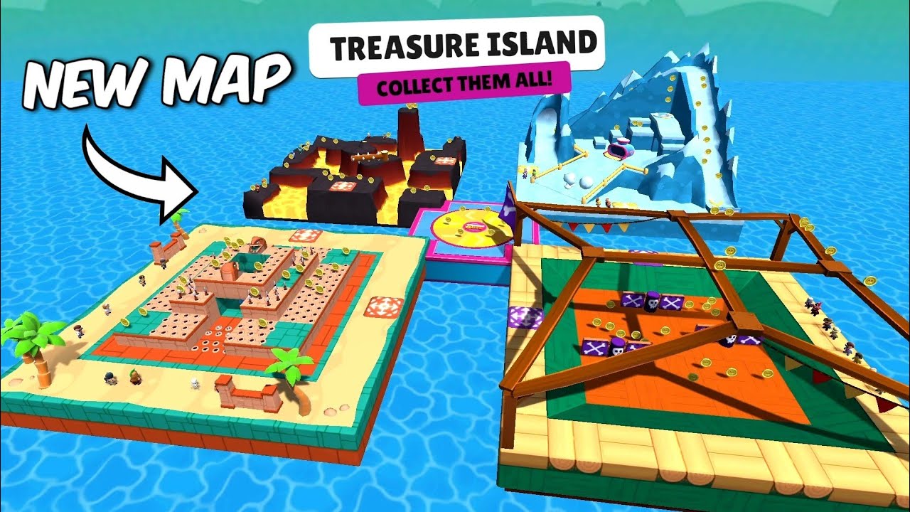 New Biggest Map of Stumble Guys - Treasure Island in 0.46 Update - YouTube