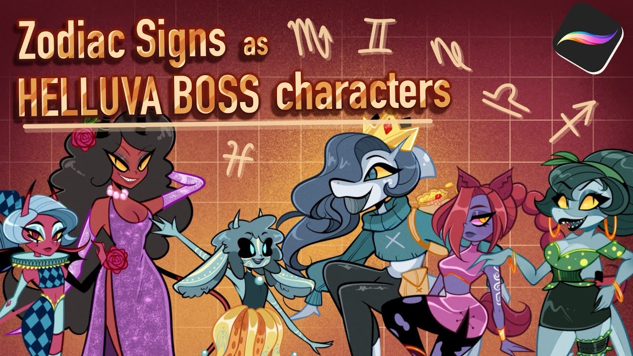 DRAWING the ZODIAC SIGNS as HELLUVA BOSS CHARACTERS | pt. 2 - YouTube