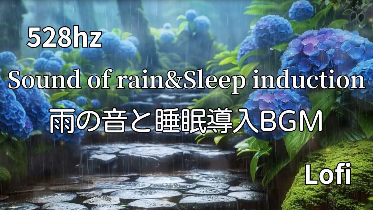 [BGM for Sleeping] Healing music of rain hydrangeas and the soothing ...