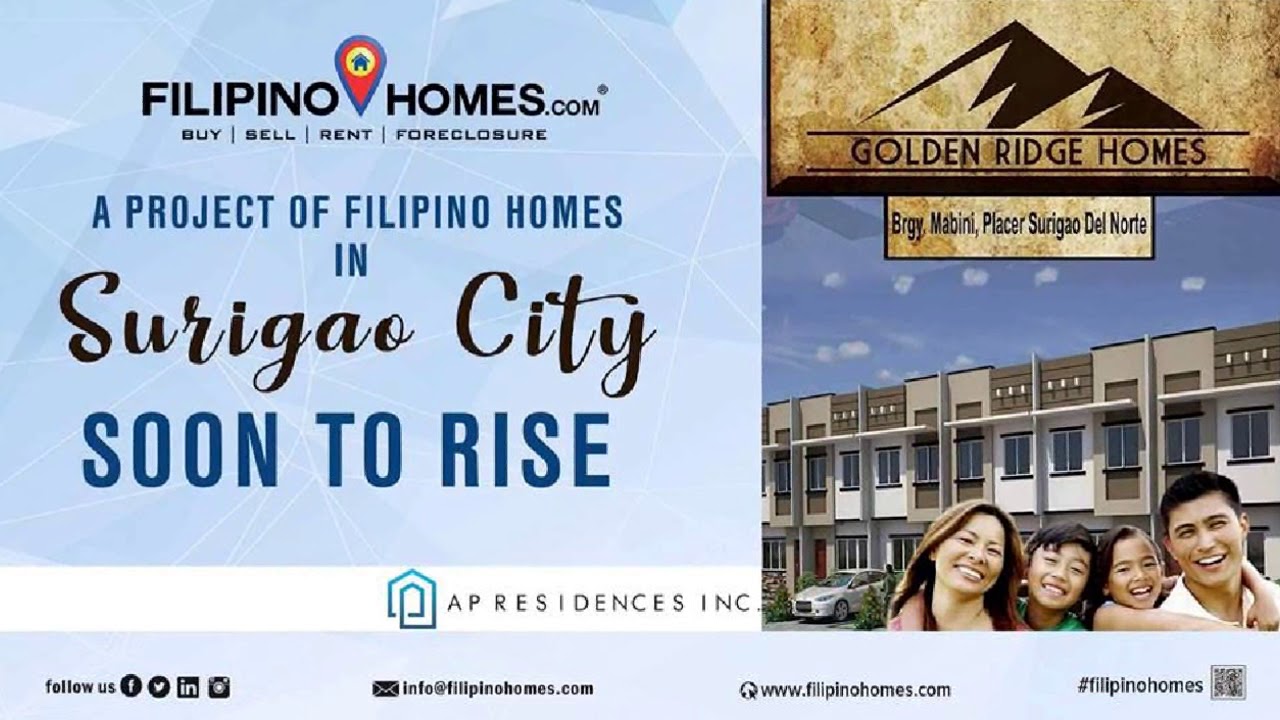 Surigao Housing Golden Ridge Homes Subdivision - YouTube