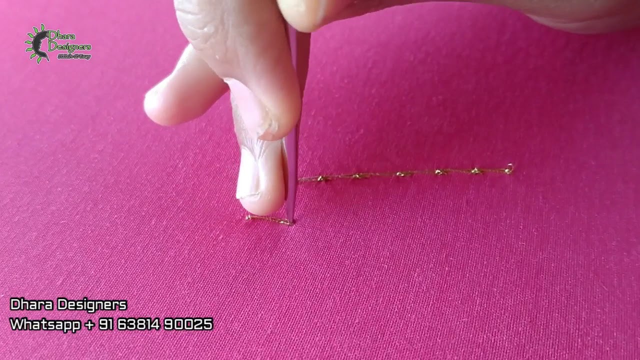 Aari embroidery back chain stitch - YouTube