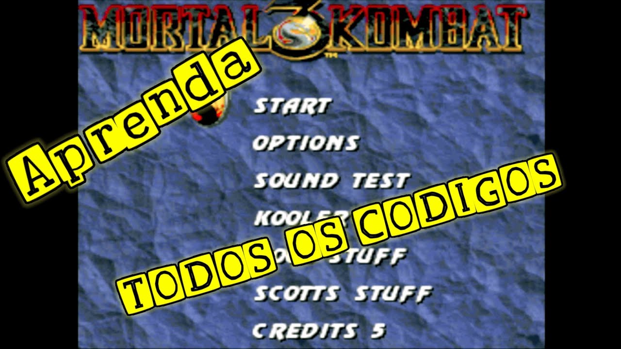 Todos os Códigos de Mortal Kombat 3 - YouTube