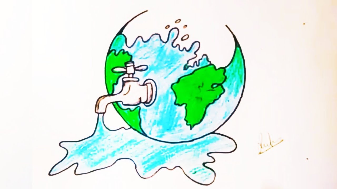How to draw Save Water Save Nature Drawing step by step - YouTube
