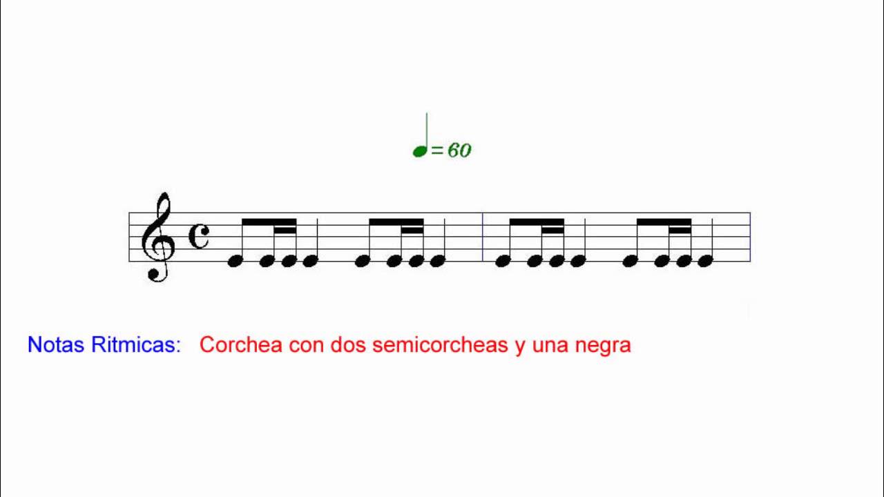 Curso de Notas Rítmicas (Solfeo) - Corchea con dos semicorcheas y una ...