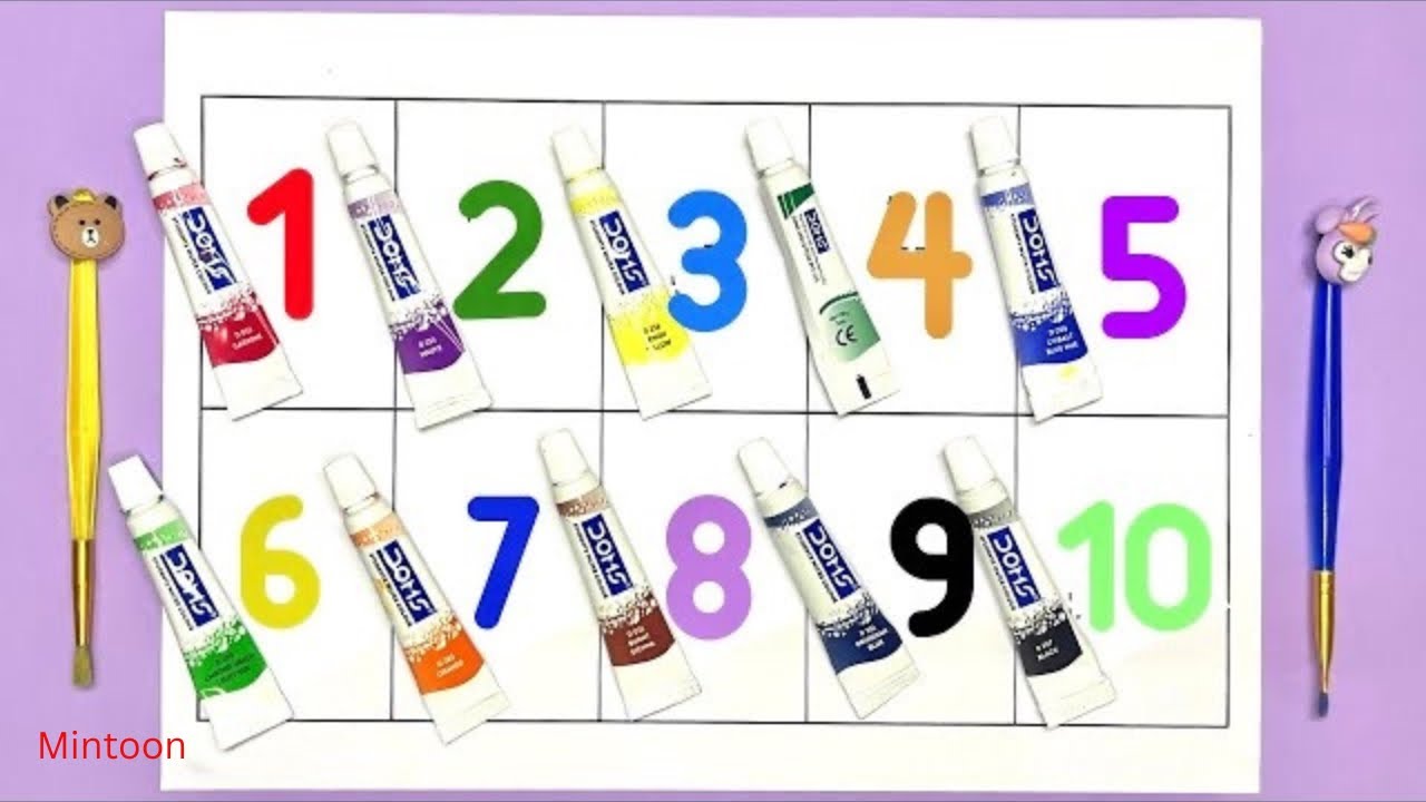 Learn numbers 1-10 | 1234 | coloring and painting for kids and toddlers ...