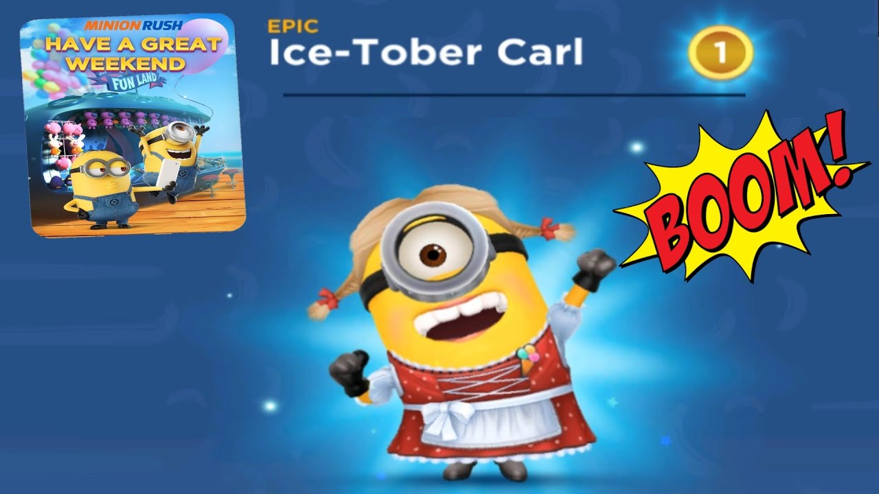 Minion rush Ice Tober Carl minion NEW COSTUME Special Mission Version 9 ...