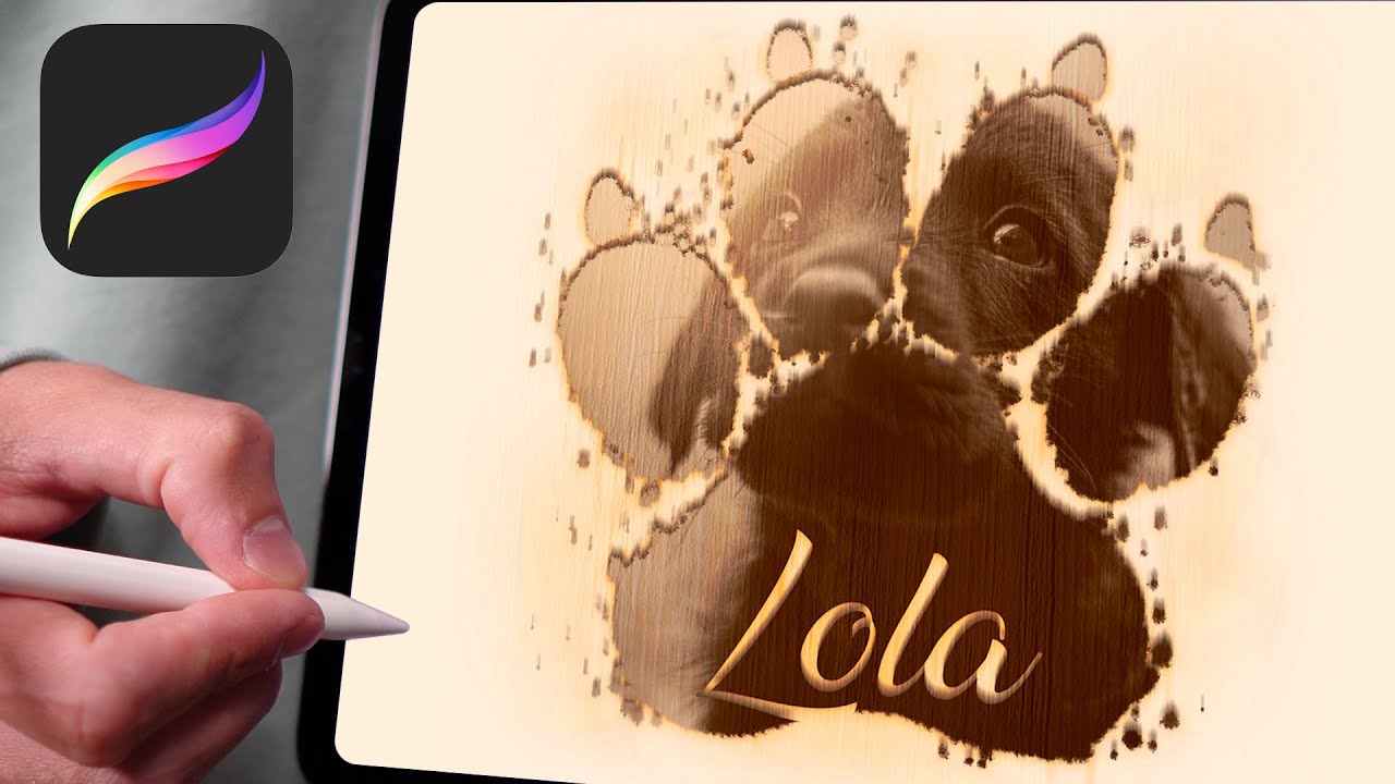 PROCREATE TUTORIAL Wooden Pet Portrait - 220 - YouTube