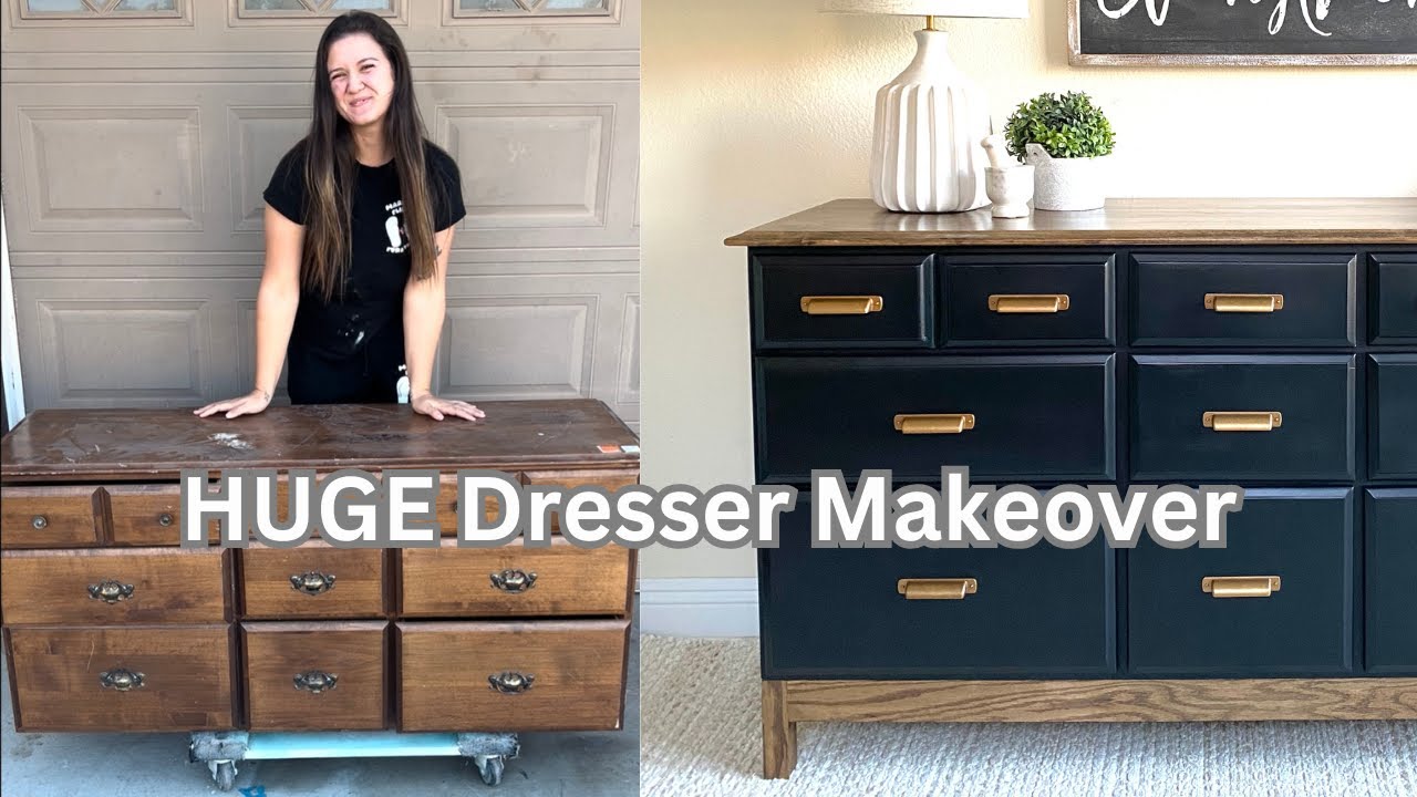 Refinishing this old $50 dresser || Building a Dresser Base || Full ...