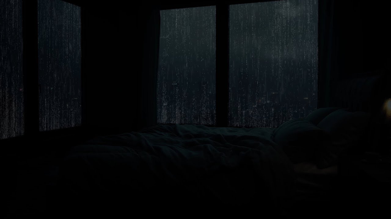 Black Window | Relax to Rain and Thunder Sounds Against the Window ...