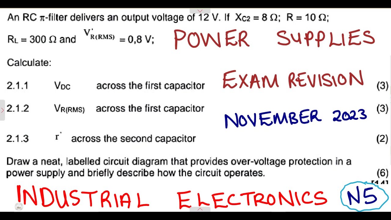 Industrial Electronics N5 Power Supplies November 2023 Question ...