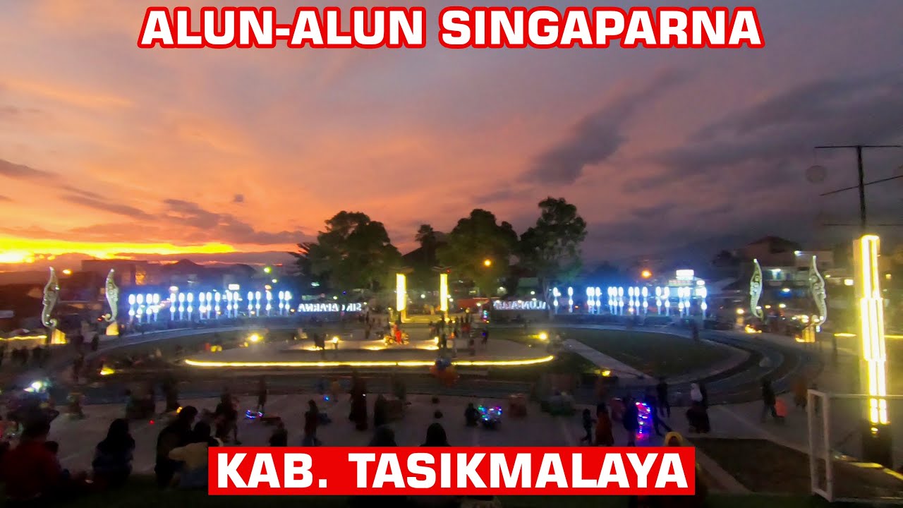 Wajah Baru Alun-alun Singaparna Tasikmalaya Terlihat Indah Dihiasi ...
