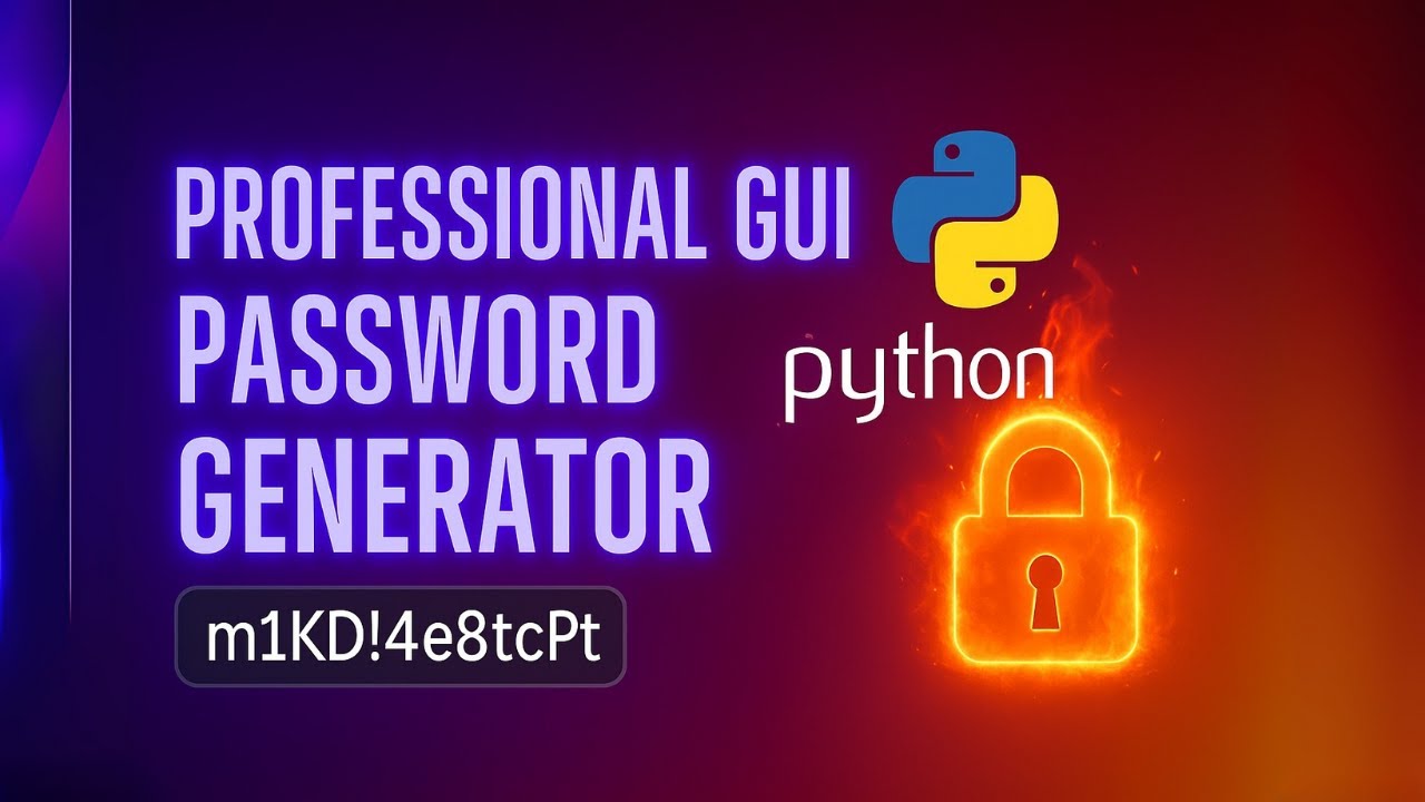 مشروع بايثون بواجهة GUI احترافية | Python Password Generator App With GUI - YouTube