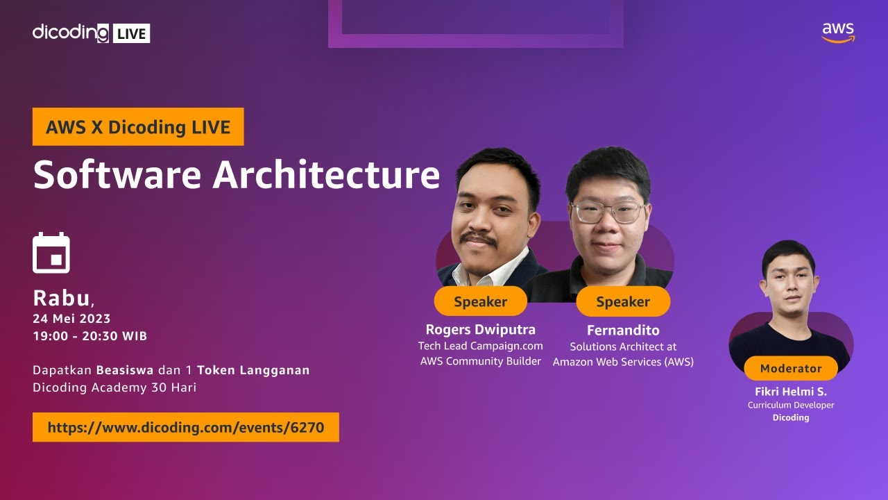 Aws X Dicoding Live Software Architecture Youtube