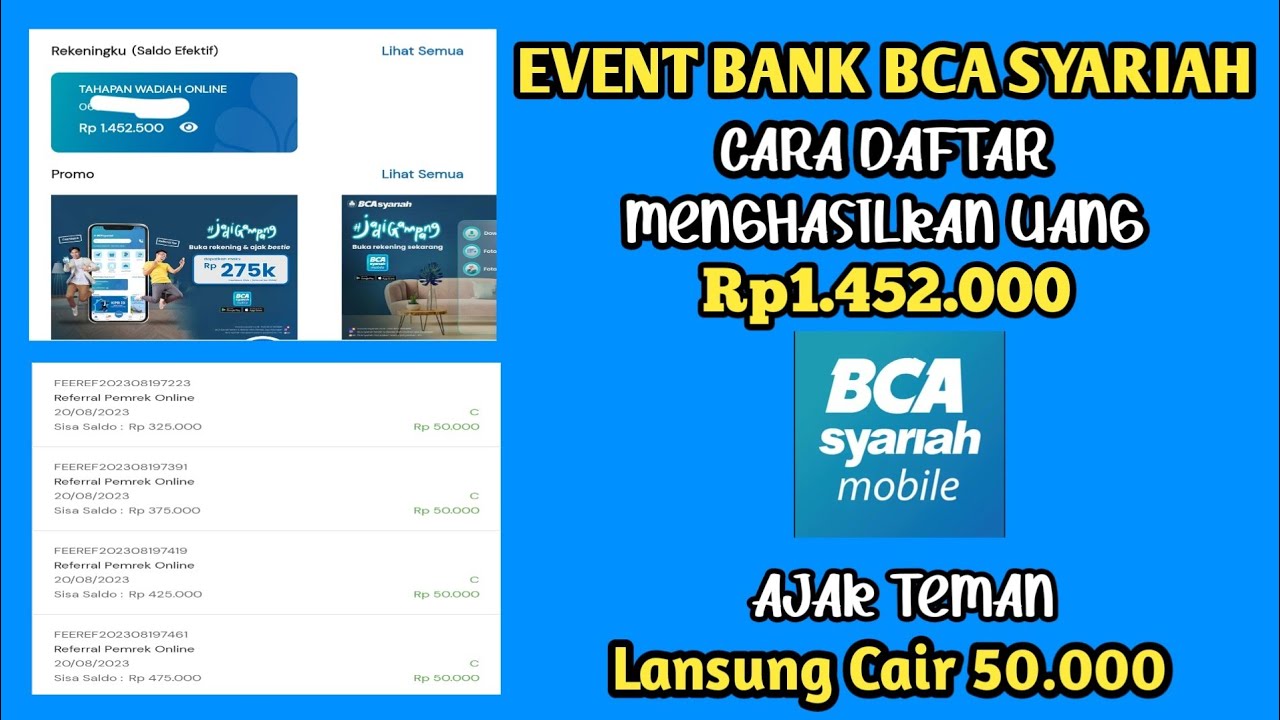 EVENT BCA SYARIAH MOBILE DAFTAR DAPAT 50 RUBU UNDANG TEMAN DAPAT 50 ...