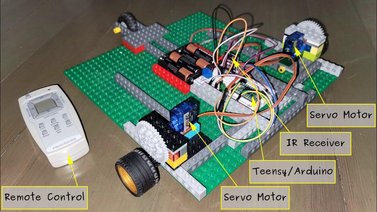 Remote control car with servo motors and IR receiver (using Teensy ...