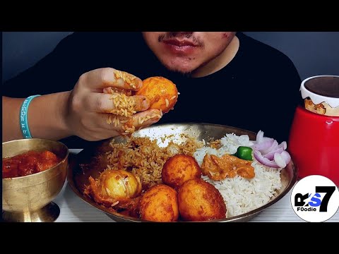 SPICY EGG CURRY WITH RICE EATING SHOW | NEPALI MUKBANG | BIG BITES ...