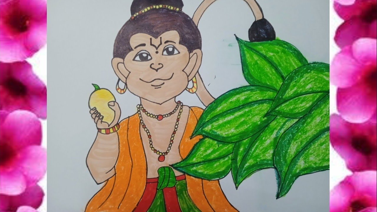 How to draw Bal Hanuman, Simple and easy drawing cute little Hanuman # ...