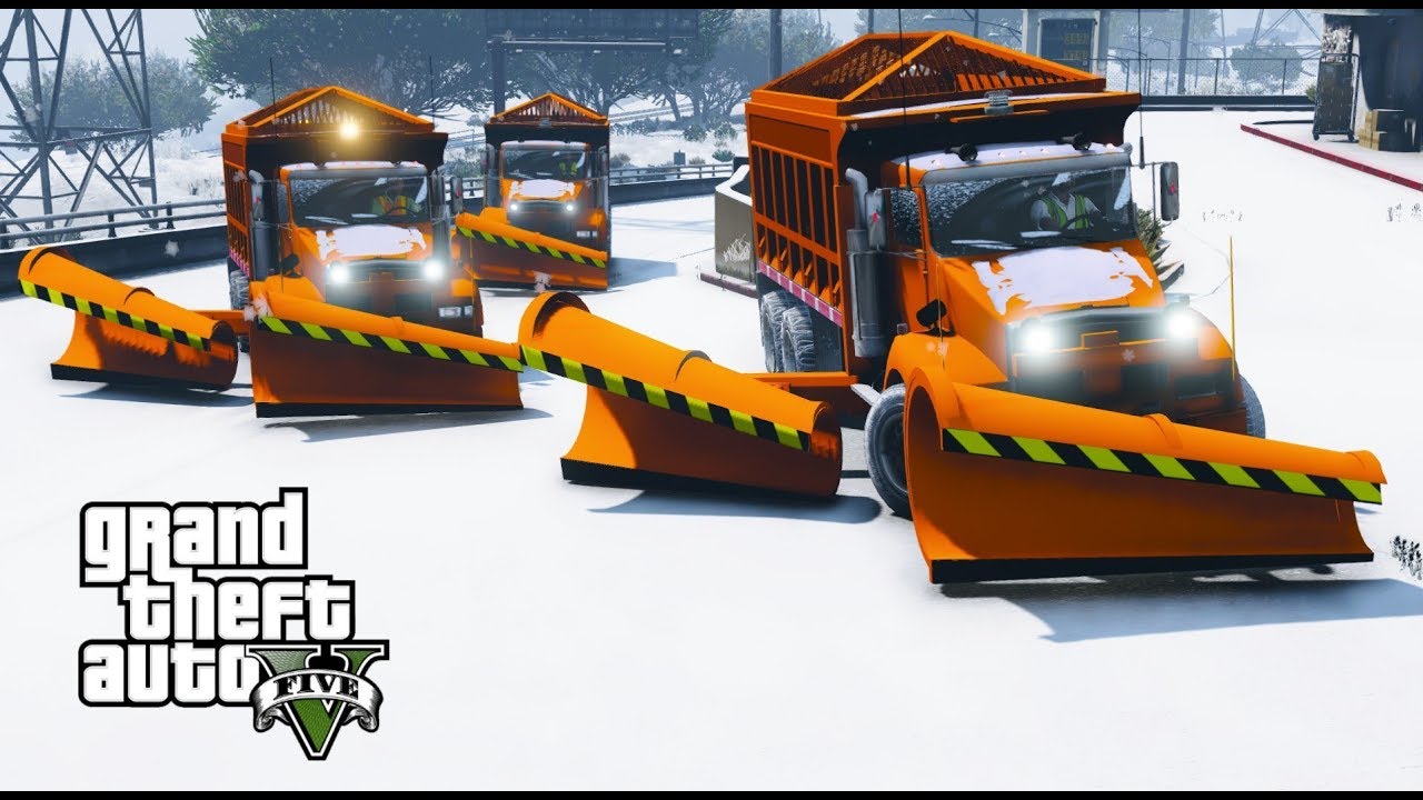 GTA 5 Mod First Day Of Snow Sanitation Snow Plow & Salter Spreader ...