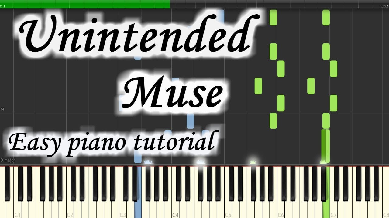 Unintended - Muse - Very easy and simple piano tutorial synthesia cover ...