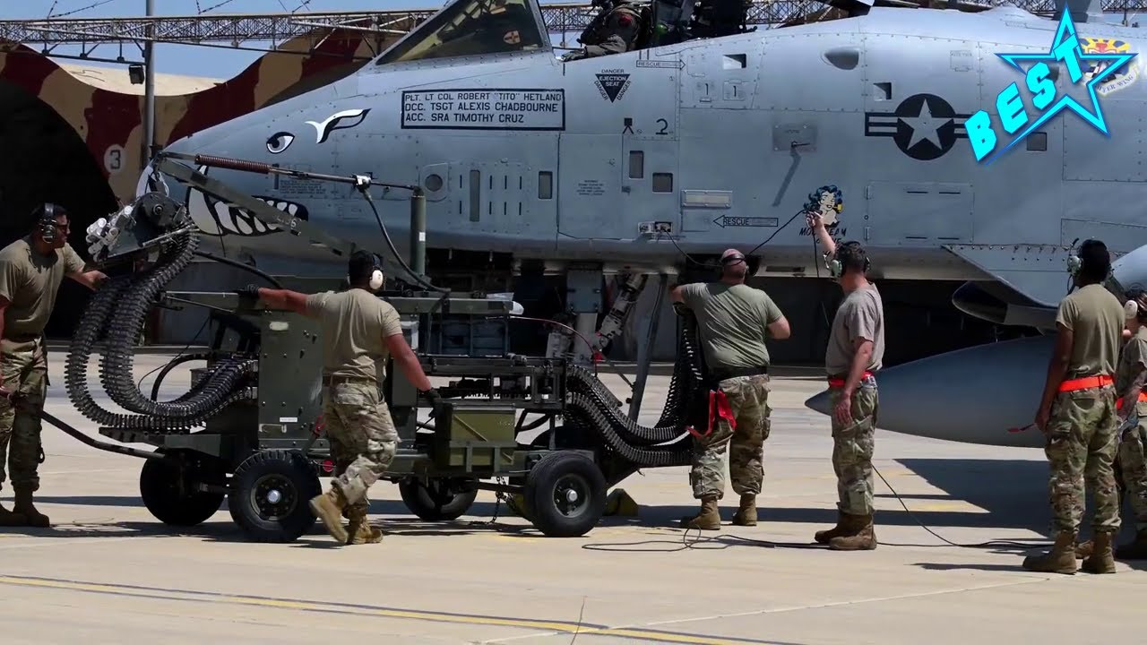 Military: SCARY 30mm GATLING! A-10 Thunderbolt II RELOADING! C-130H ...