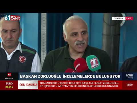 Başkan Murat Zorluoğlu, Of İçme Suyu Arıtma Tesisi’nde incelemlerde bulundu.
