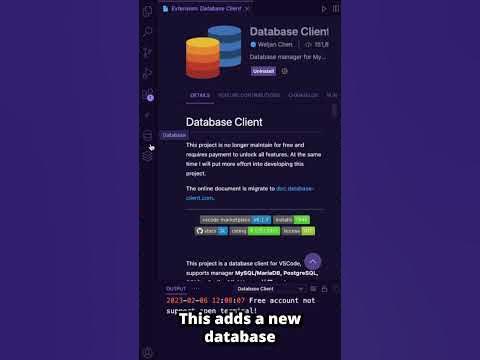 DATABASE CLIENT in VS Code?! #vscode #shorts - YouTube