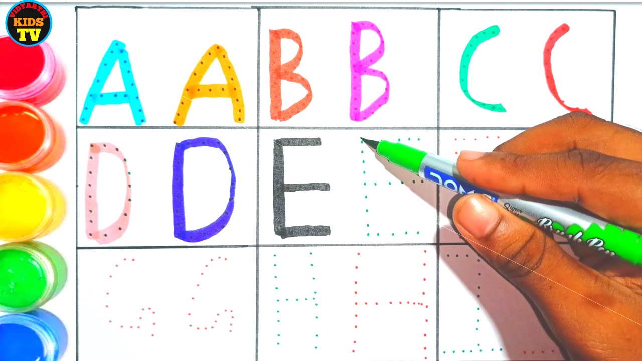 ABC Dotted Tracing, English Alphabet, | Preschool learning Video# ...